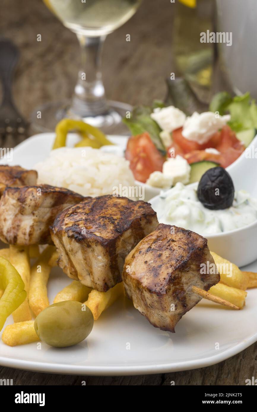 kebabs, greek cuisine, souvlaki, greek cuisines, greek food Stock Photo ...