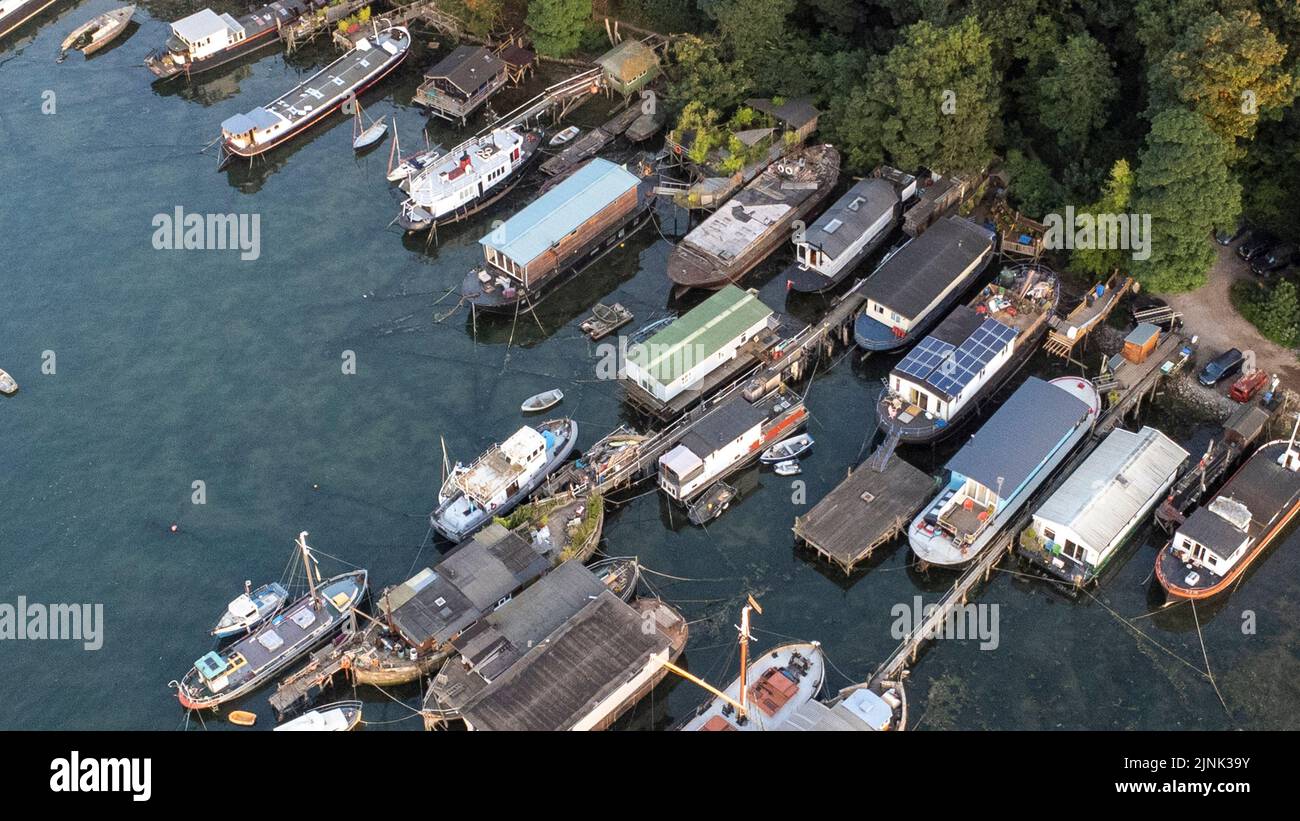 The boats and ships at Pin Mill on the river Orwell Stock Photo - Alamy