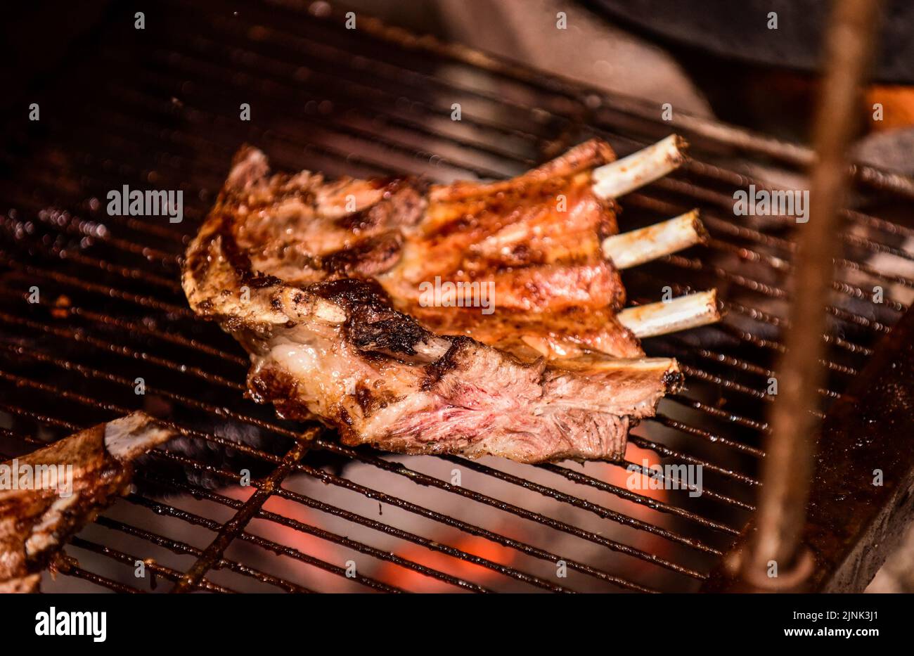 Roasted Crispy Ribs, traditional Argentinian barbecue Stock Photo - Alamy