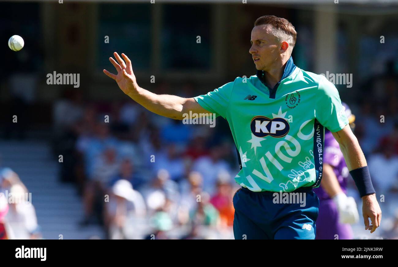 LONDON ENGLAND - AUGUST 11 : Tom Curran of Oval Invincibles during The ...