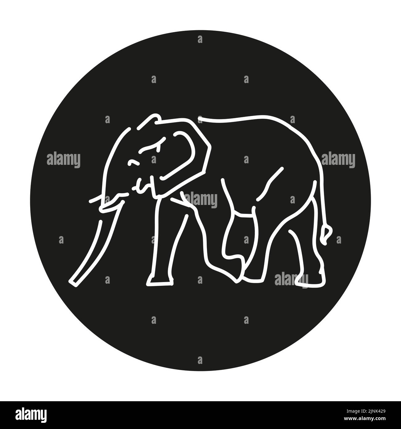 African elephant color line illustration. Animals of Africa Stock ...