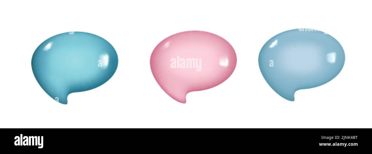Set of 3d speak bubble. Chatting box, message box. 3D Vector ...