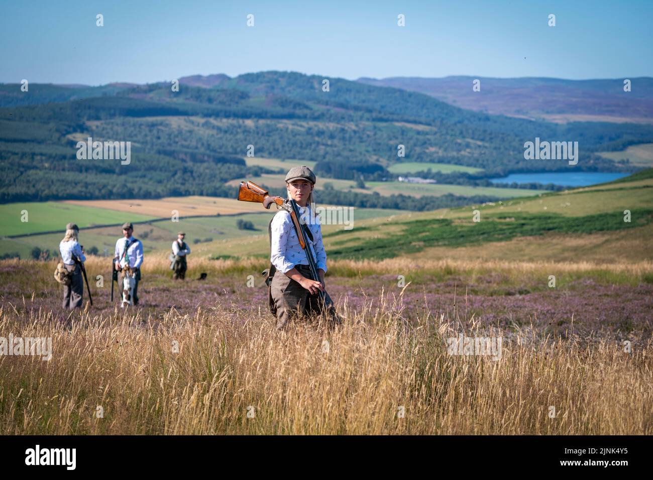 A shooting party on the moors in Dunkeld, Perthshire, as the Glorious ...