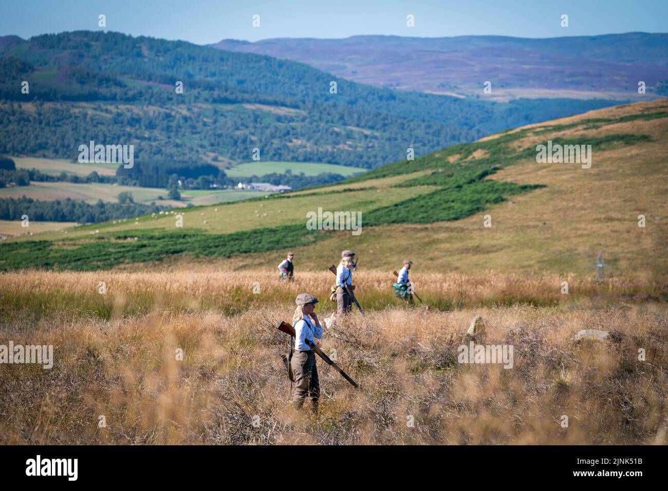 A shooting party on the moors in Dunkeld, Perthshire, as the Glorious ...
