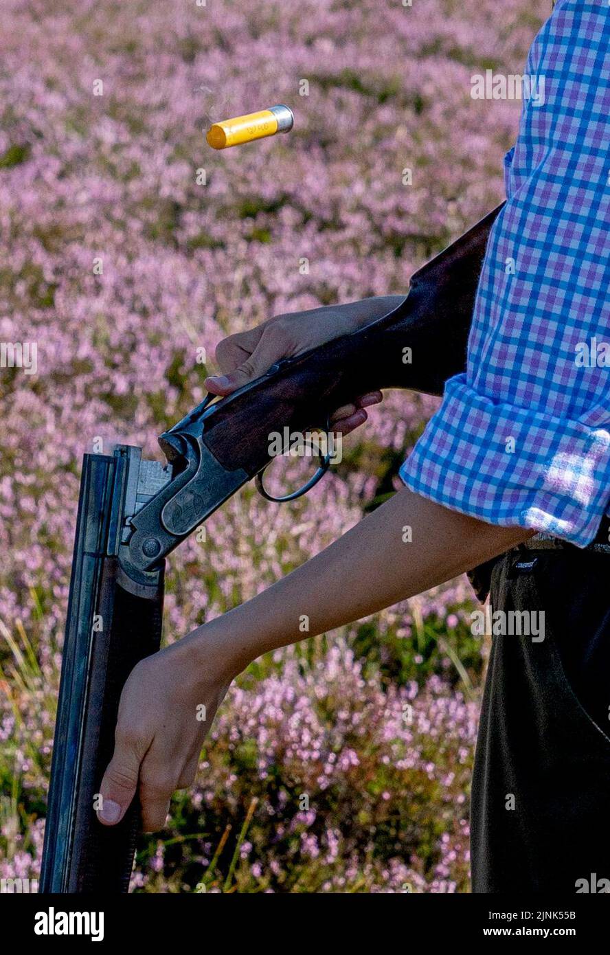 Archie Skinner, member of a shooting party on the moors in Dunkeld ...