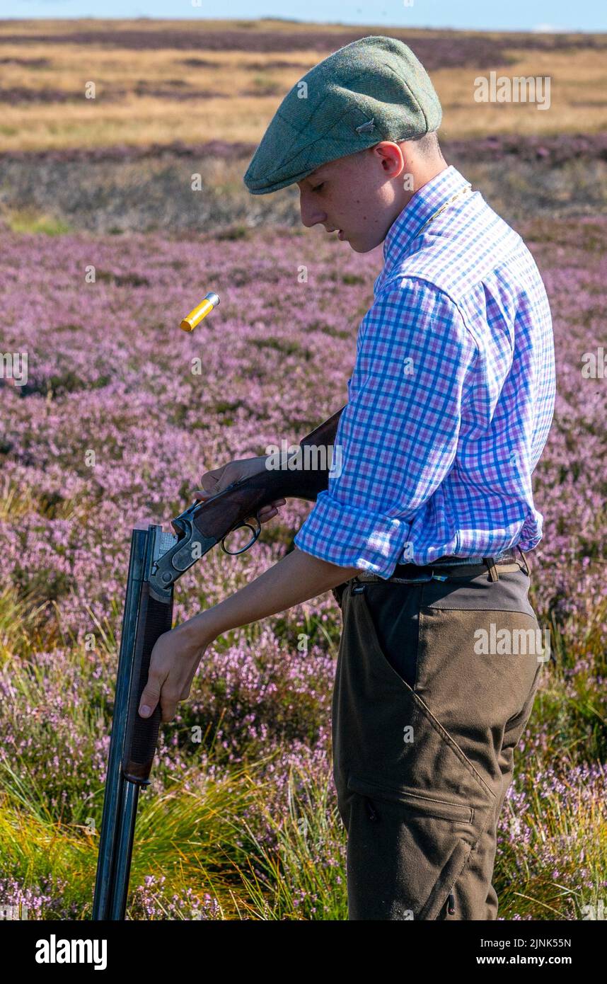 Archie Skinner, member of a shooting party on the moors in Dunkeld ...