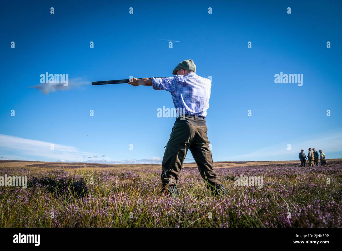 Archie Skinner, member of a shooting party on the moors in Dunkeld ...