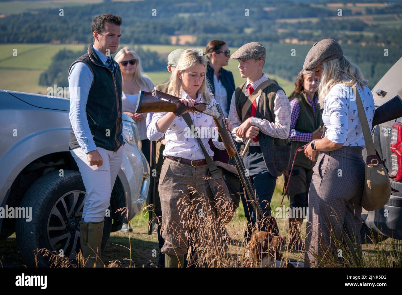 A shooting party on the moors in Dunkeld, Perthshire, as the Glorious ...