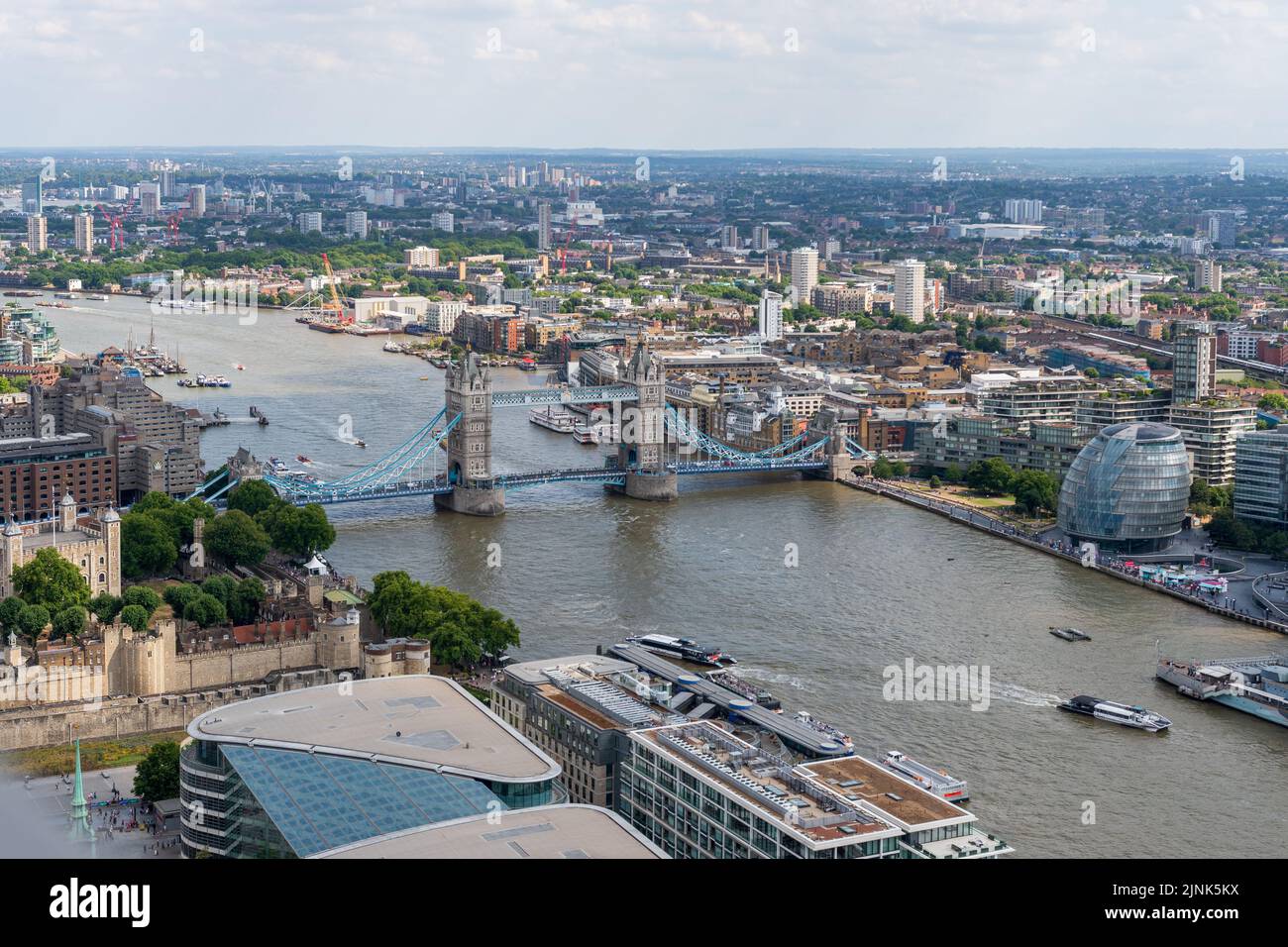 London, England: Aerial view of Tower and Tower Bridge Stock Photo - Alamy
