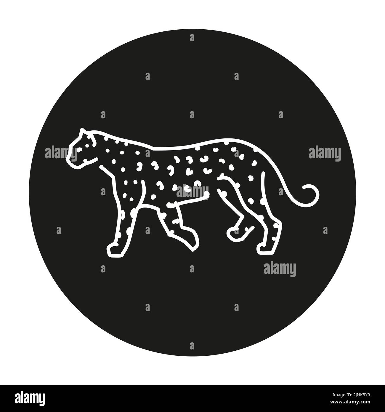 Leopard color line illustration. Animals of Africa Stock Vector Image ...