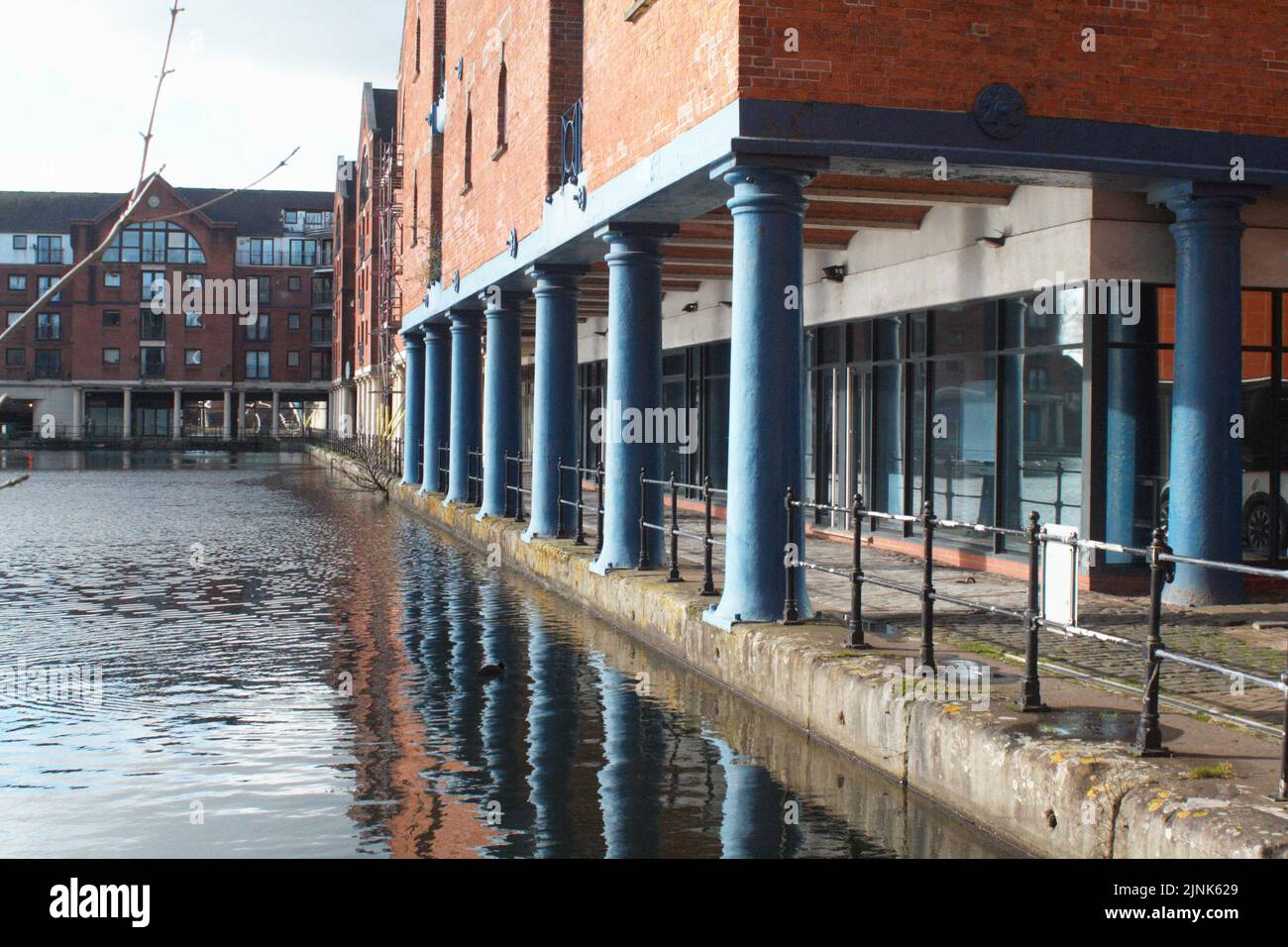 Dockside brick buildings in Cardiff Stock Photo - Alamy