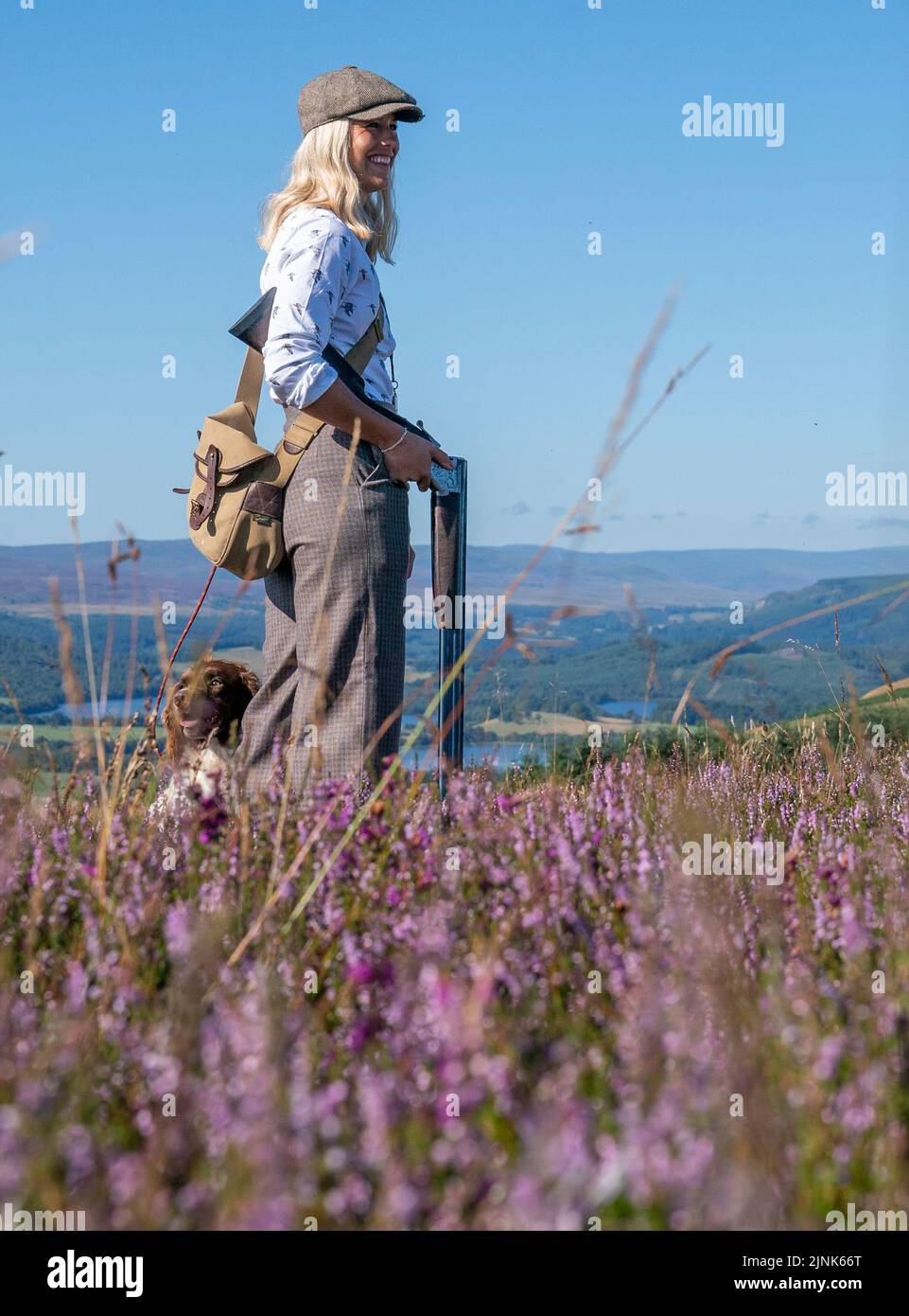 Chloe Forbes, member of a shooting party on the moors in Dunkeld ...