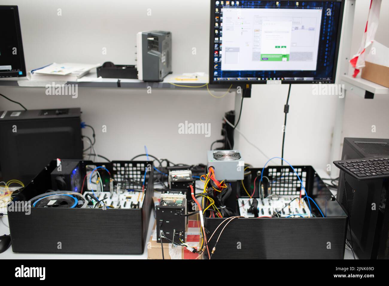 Single photon decoder encoder fiber optic cryptography plate Stock ...