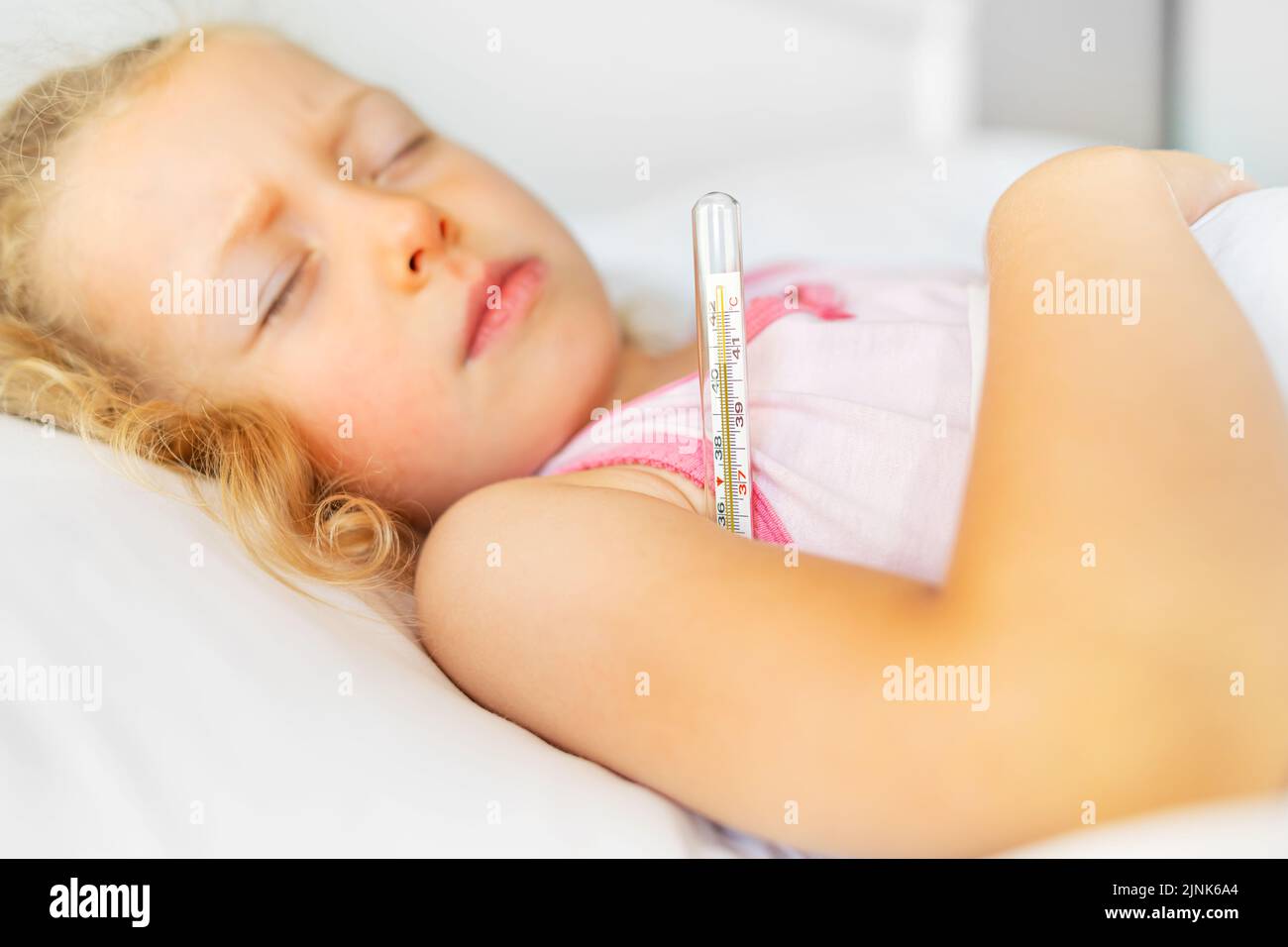 The child has a high temperature Stock Photo - Alamy