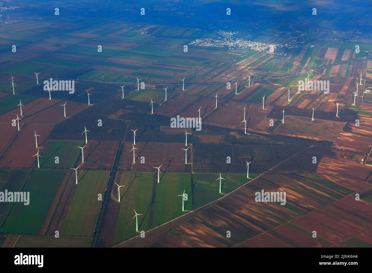 Onshore wind farm aerial hi-res stock photography and images - Alamy