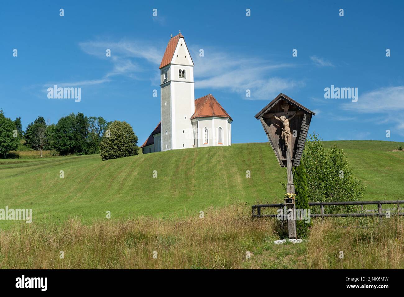 church, upper bavaria, cross, churchs, upper bavarias, crosses Stock ...