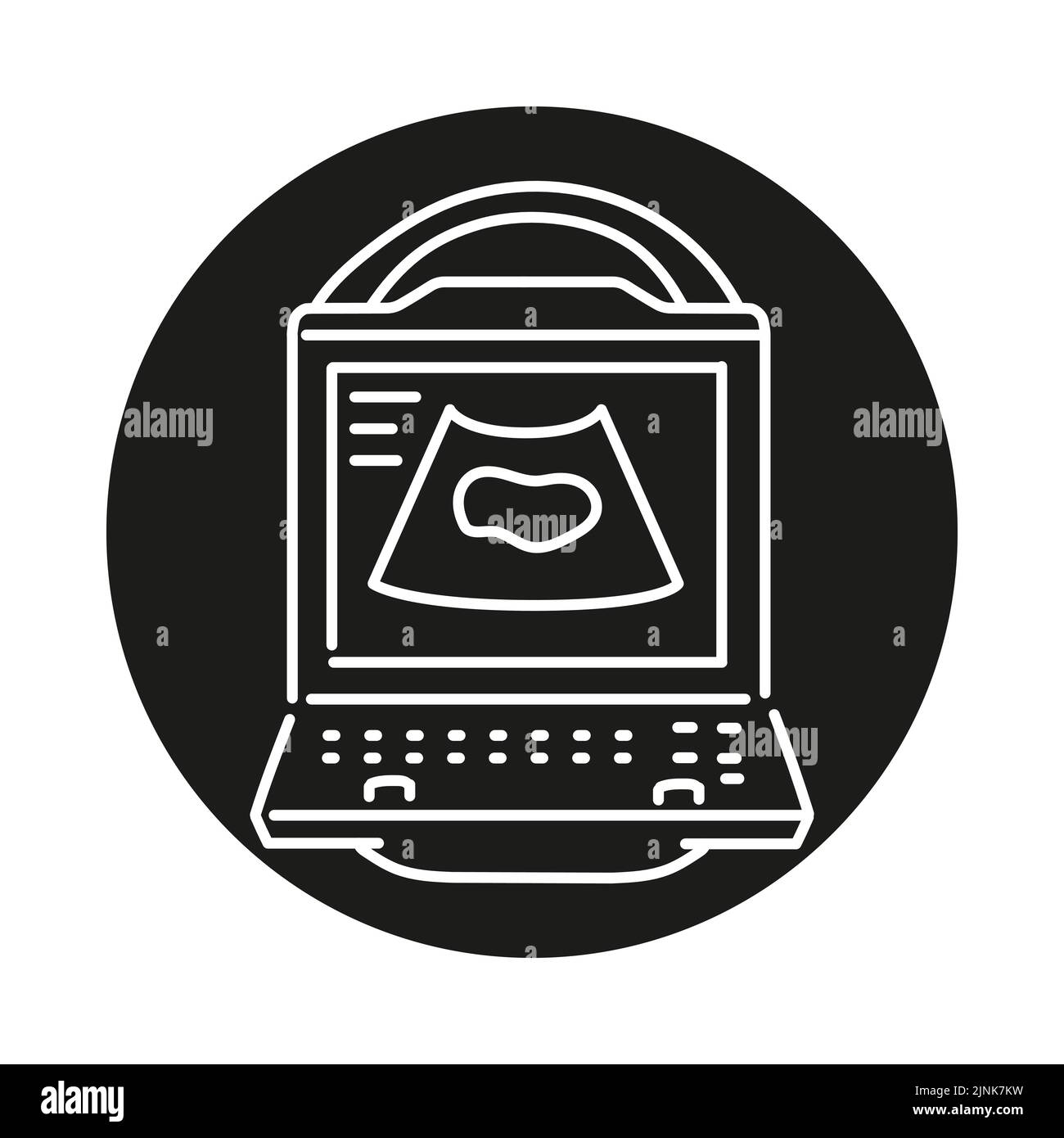 Wireless ultrasound device color line illustration Stock Vector Image ...