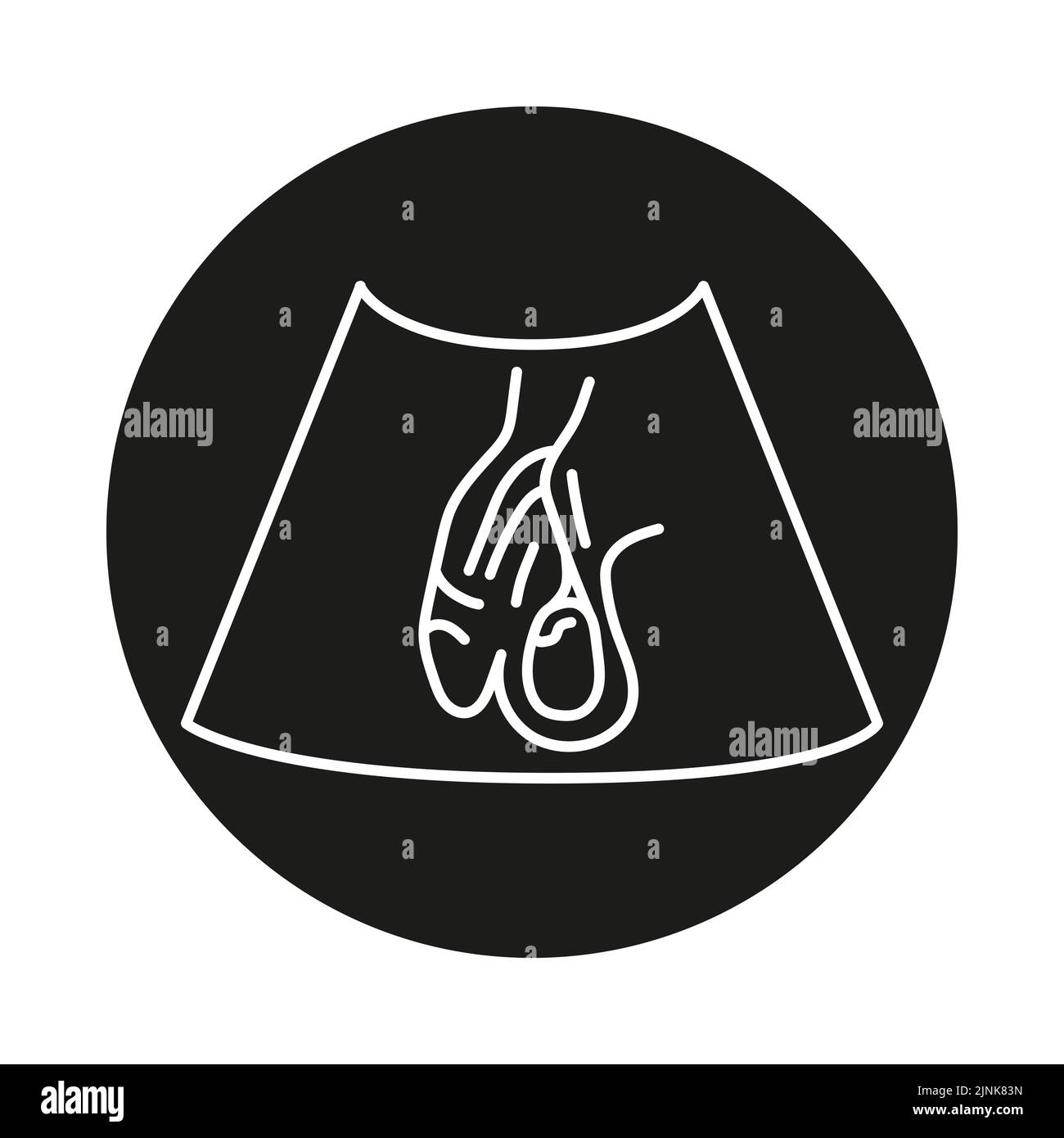 Ultrasound male reproductive system color line illustration ...