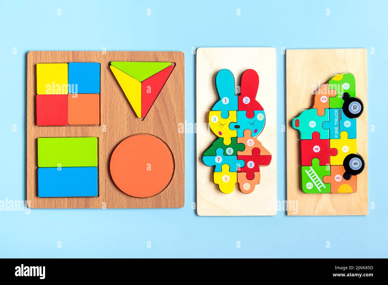 Set of shape Montessori style toys Children wooden eco friendly logic ...