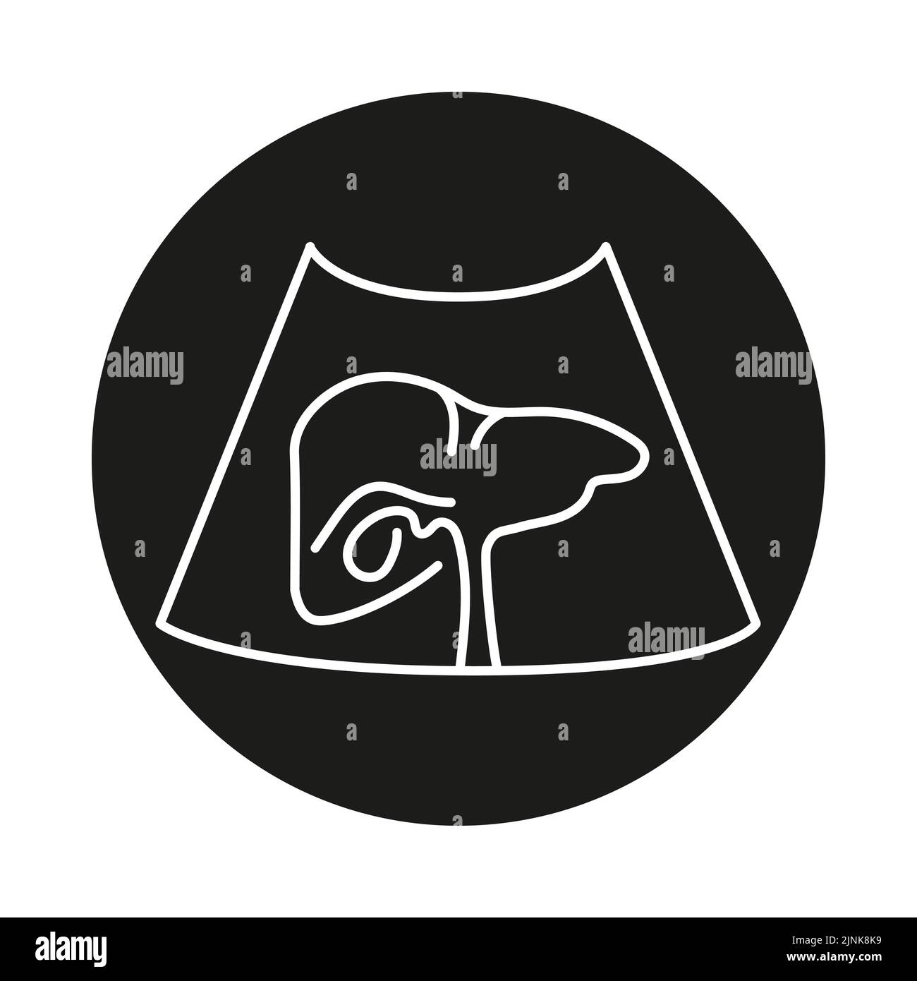 Ultrasound liver color line illustration. Cosmetology skin care concept ...
