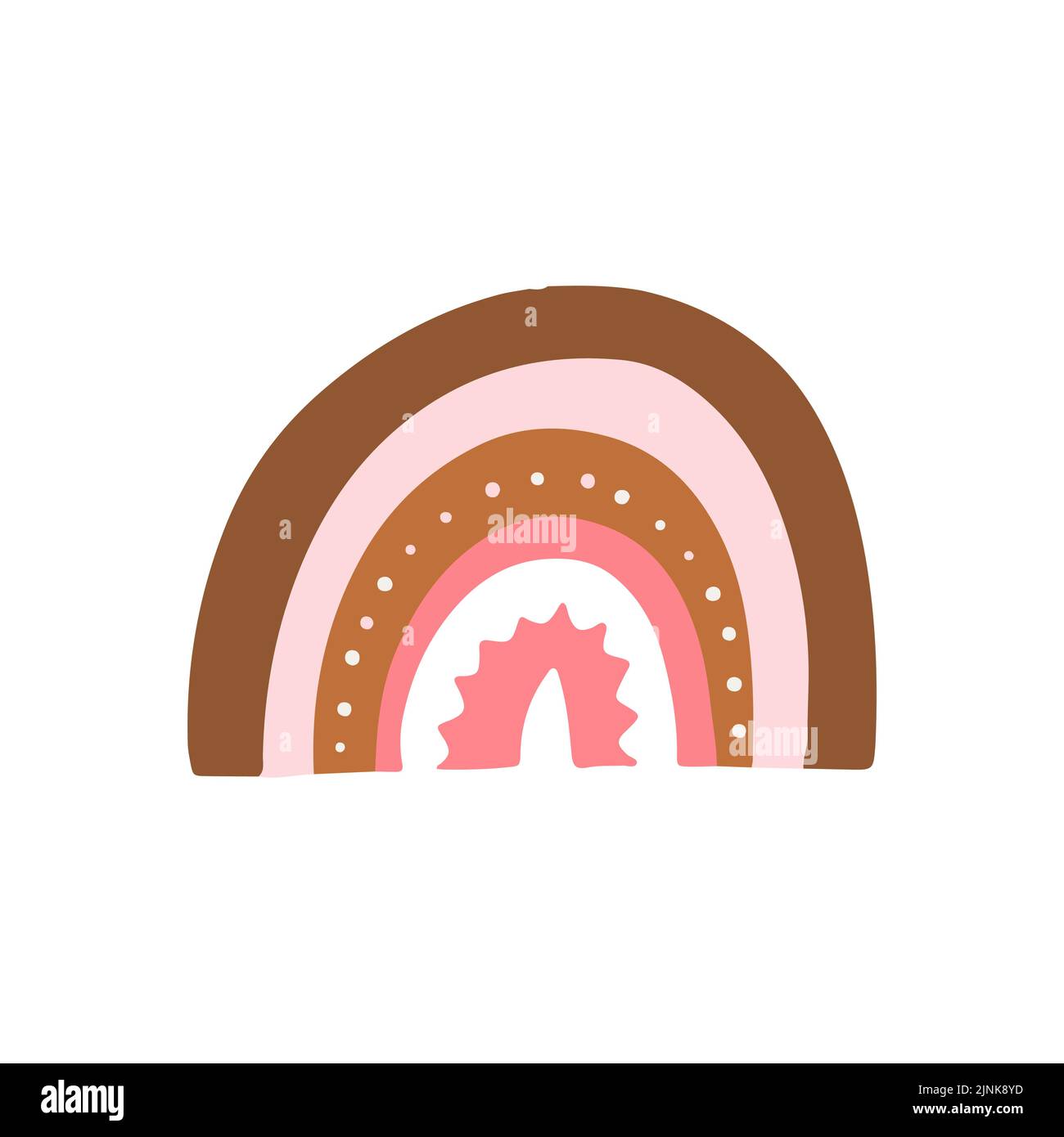 Pastel boho rainbow. Cute hand drawn modern stickers for nursery ...