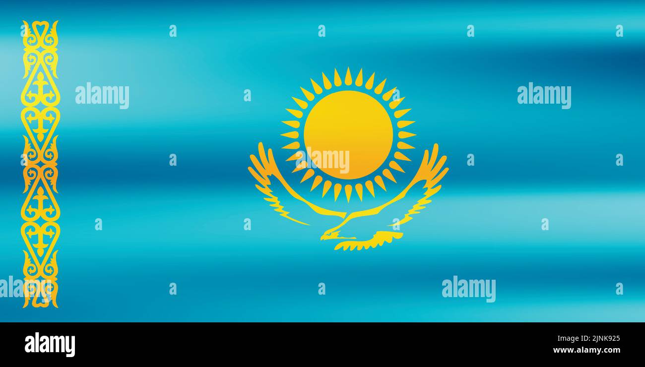 Flag of Kazakhstan. Kazakh national symbol in official colors. Template ...