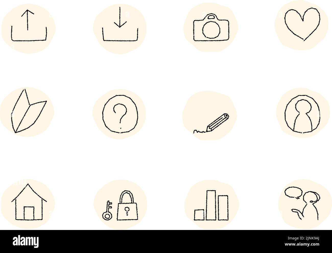 Hand-drawn icon set Image of icons used in the app Stock Vector Image ...