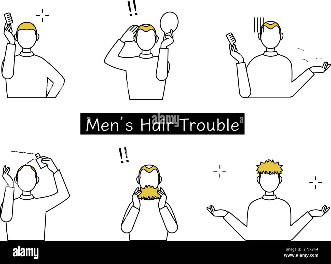 AGA Men's Hair Trouble Situation Illustration Stock Vector Image & Art ...
