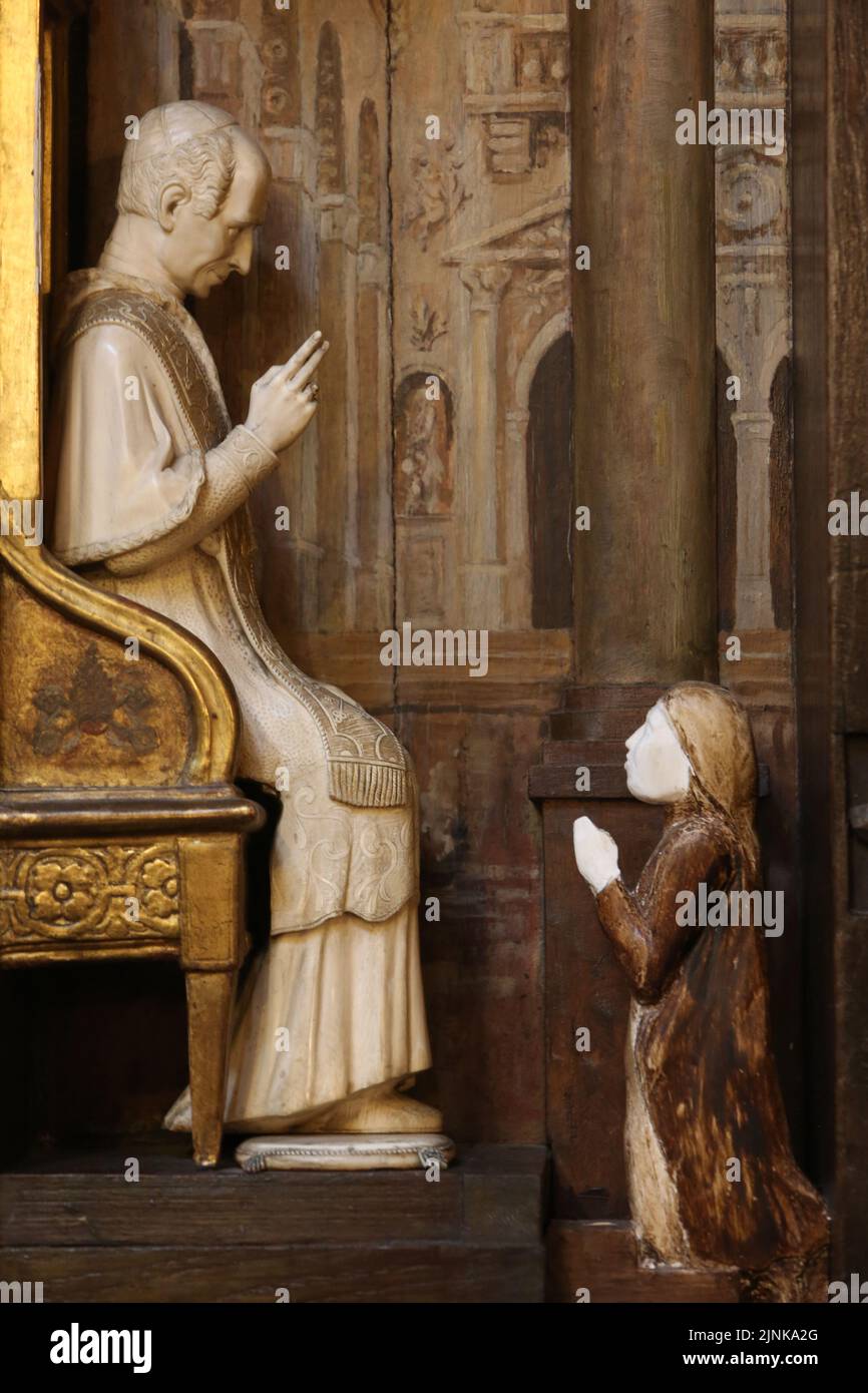 Sainte-Thérèse de Lisieux priant aux pieds de Léon XIII. Eglise Saint ...