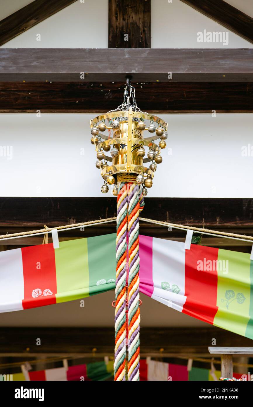 The bells at a traditional building at Kamigamo Jinja Shrine Stock ...