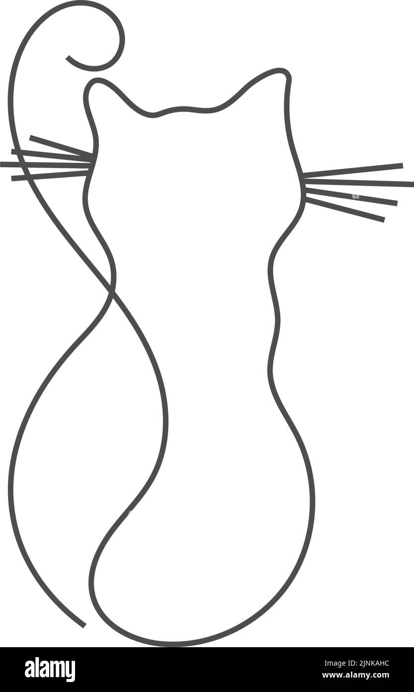 Cat line art design template illustration Stock Vector Image & Art - Alamy