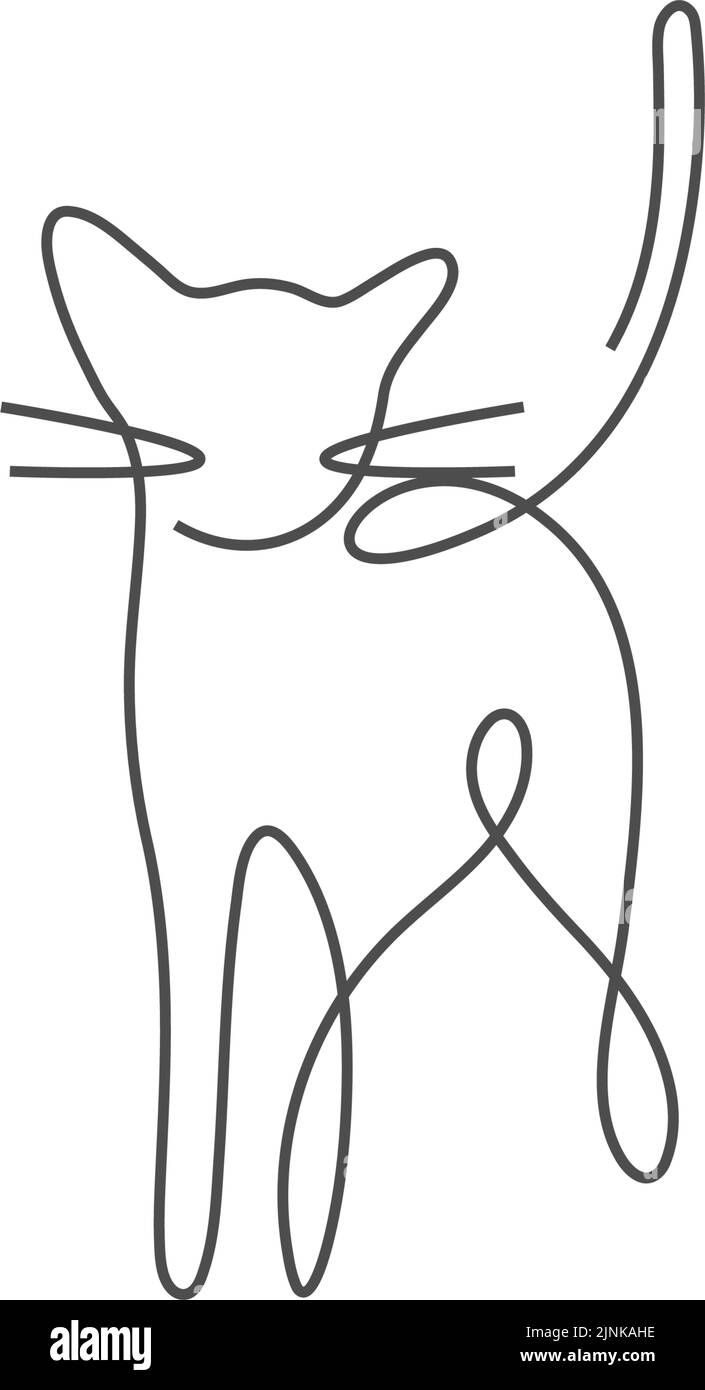 Cat line art design template illustration Stock Vector Image & Art - Alamy