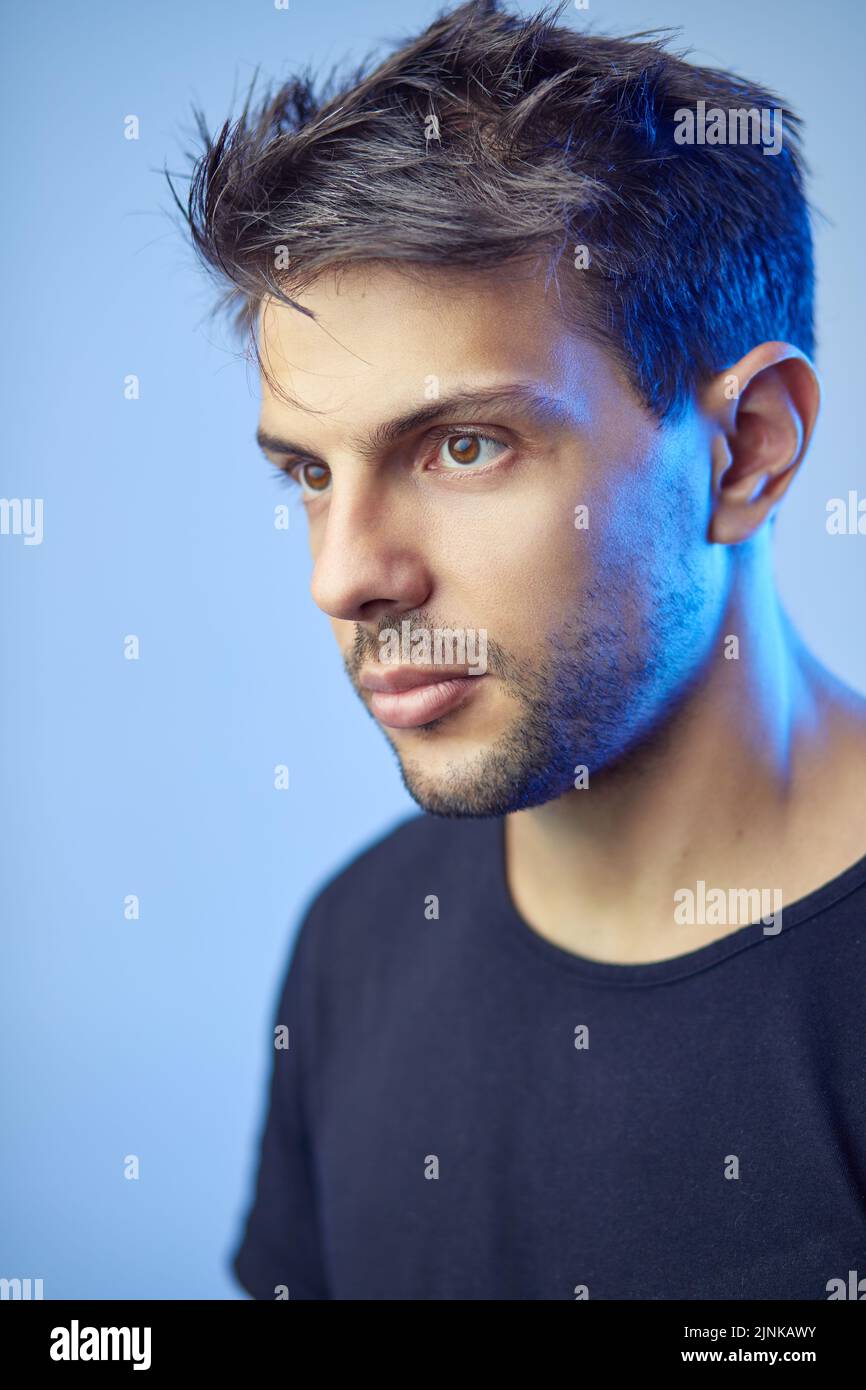 young man, three days beard, portrait, guy, man, men, young, three days ...