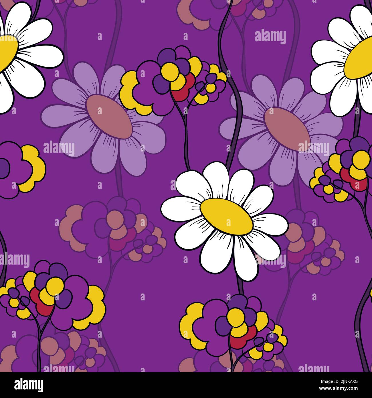 Seamless floral pattern based on traditional folk art ornaments ...