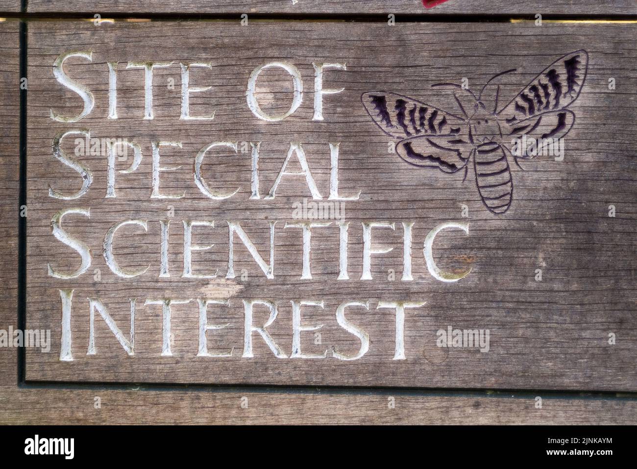 Lane End, Buckinghamshire, UK. 12th August, 2022. An SSSI sign for ...