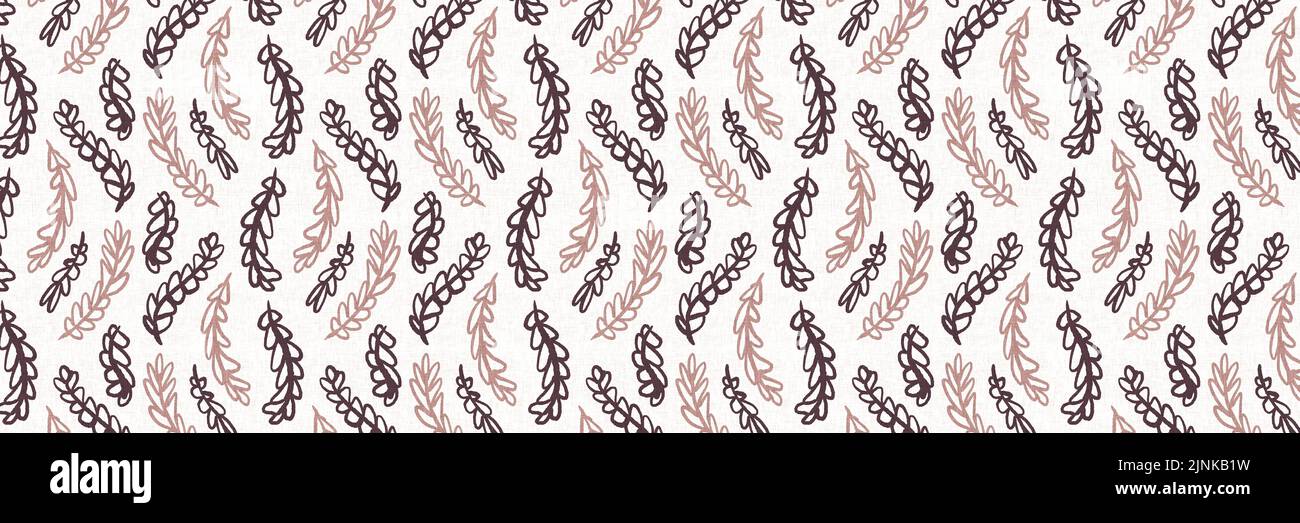 Gender neutral foliage leaf seamless raster border. Simple whimsical 2 ...