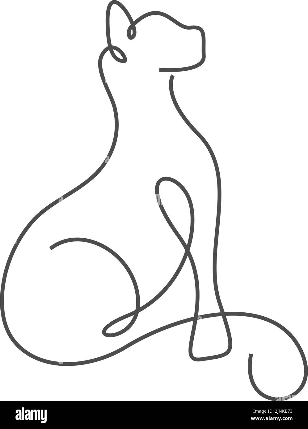 Cat line art design template illustration Stock Vector Image & Art - Alamy
