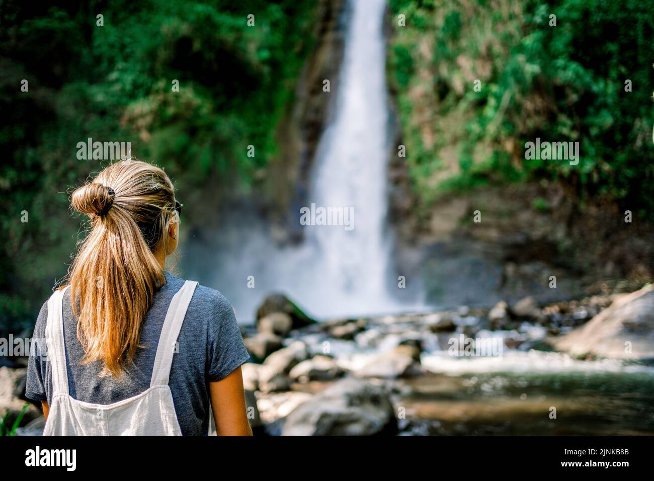 young woman, waterfall, nature, girl, girls, woman, young women ...