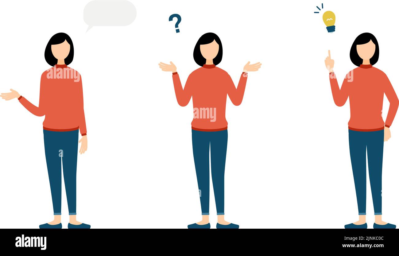 Person pose set Speaking / questioning / solving Stock Vector Image ...