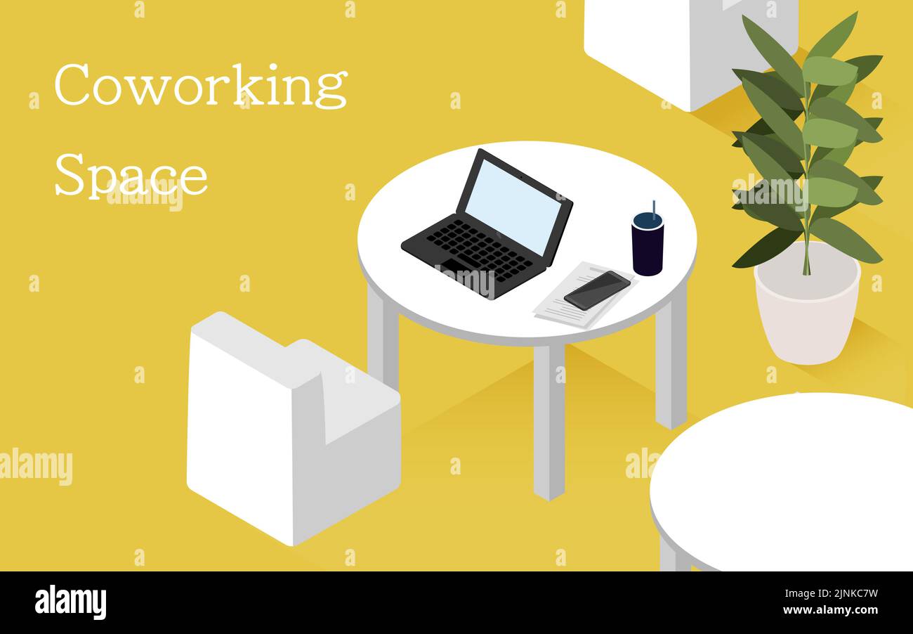 Image illustration of coworking space isometric Stock Vector Image ...