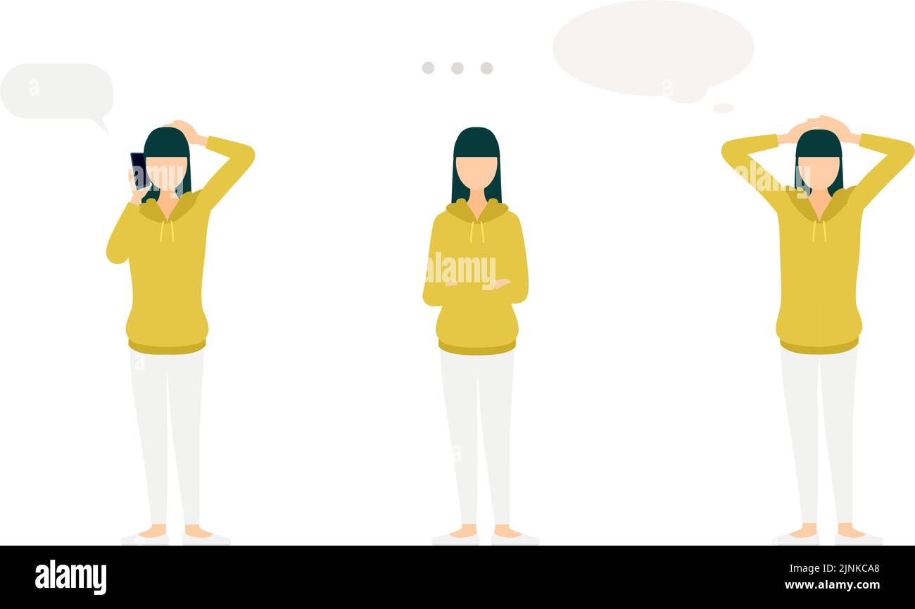 Person's pose set Call, shut up, worry Stock Vector Image & Art - Alamy