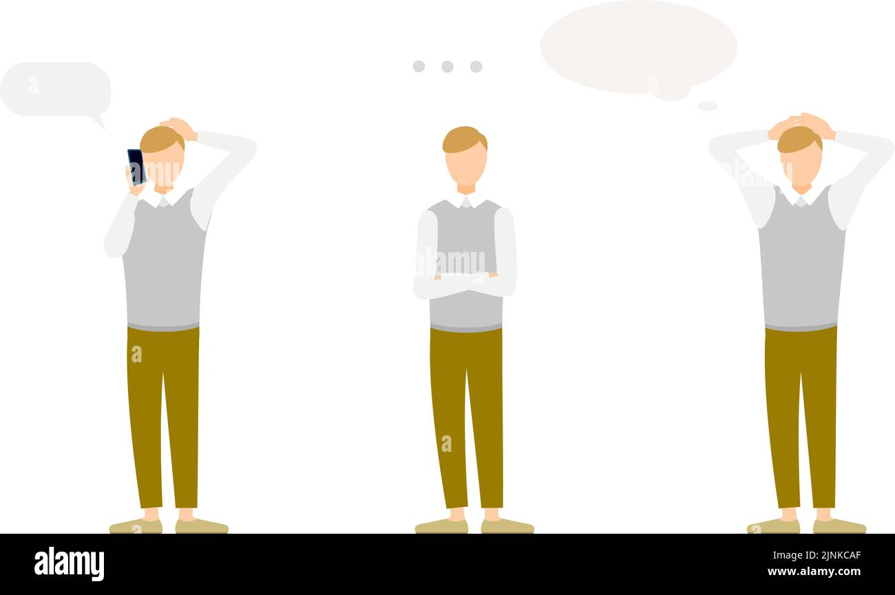 Person's pose set Call, shut up, worry Stock Vector Image & Art - Alamy