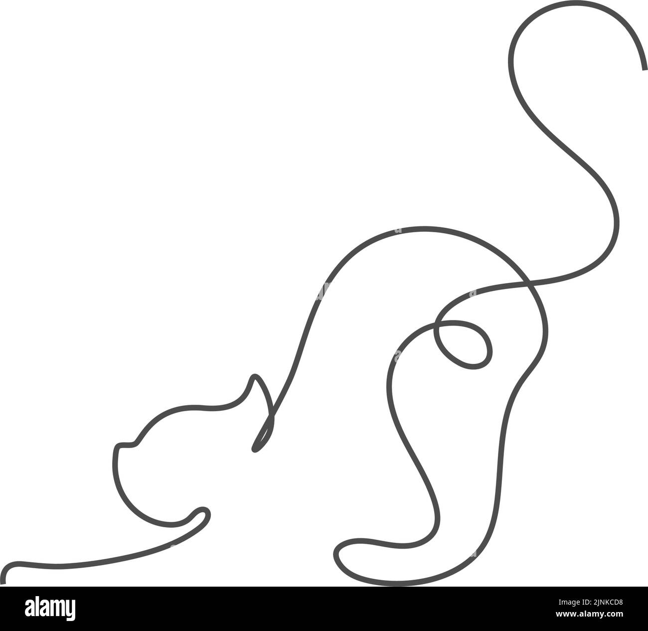 Cat line art design template illustration Stock Vector Image & Art - Alamy