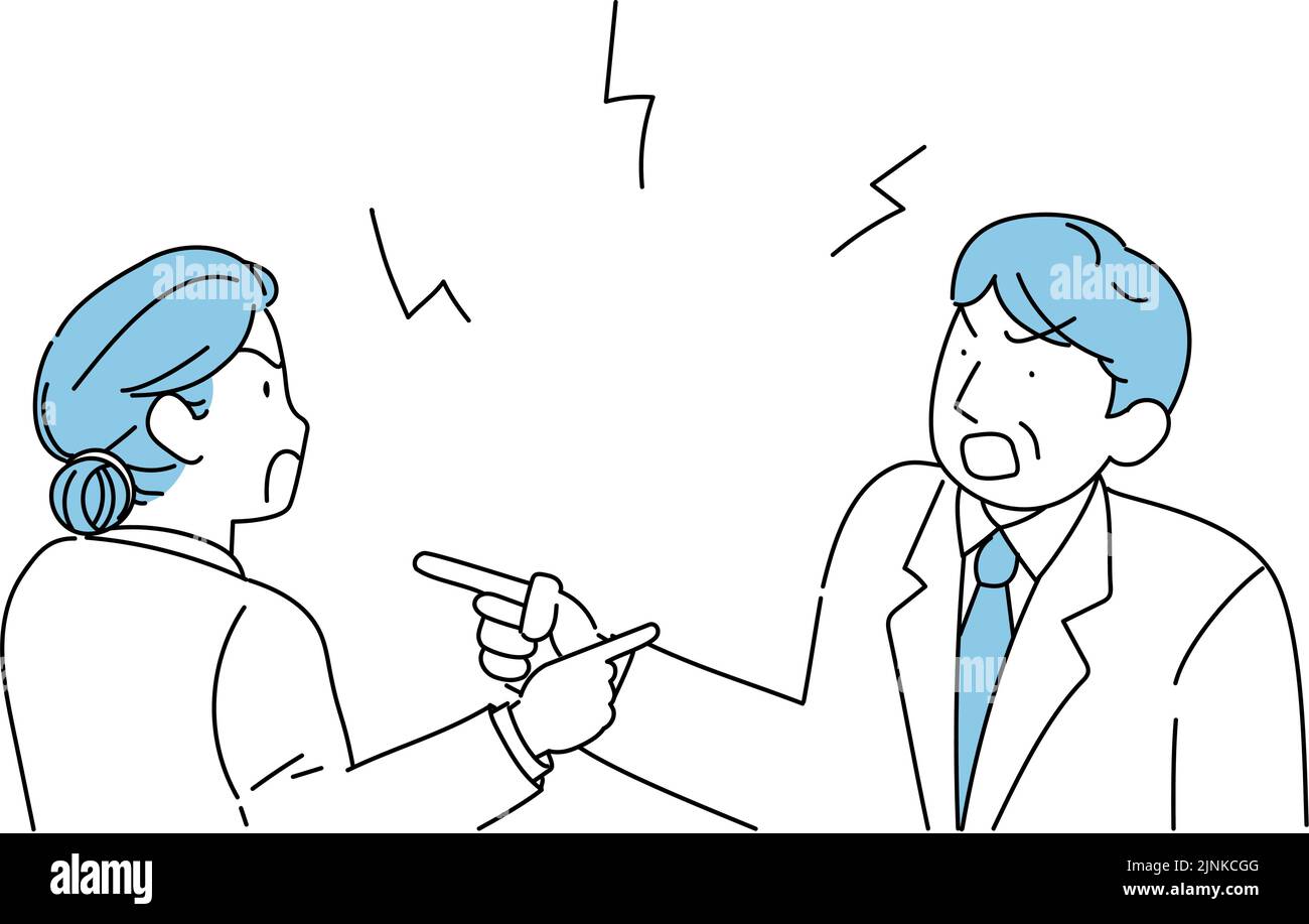 Cartoon drawing illustration angry arguing hi-res stock photography and ...