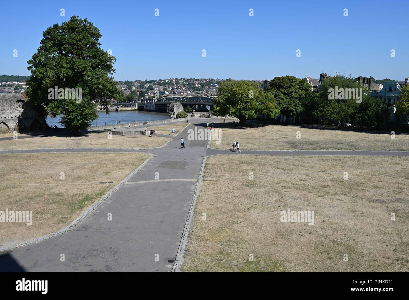 Views from a castle in Kent of the River Medway between Strood and ...