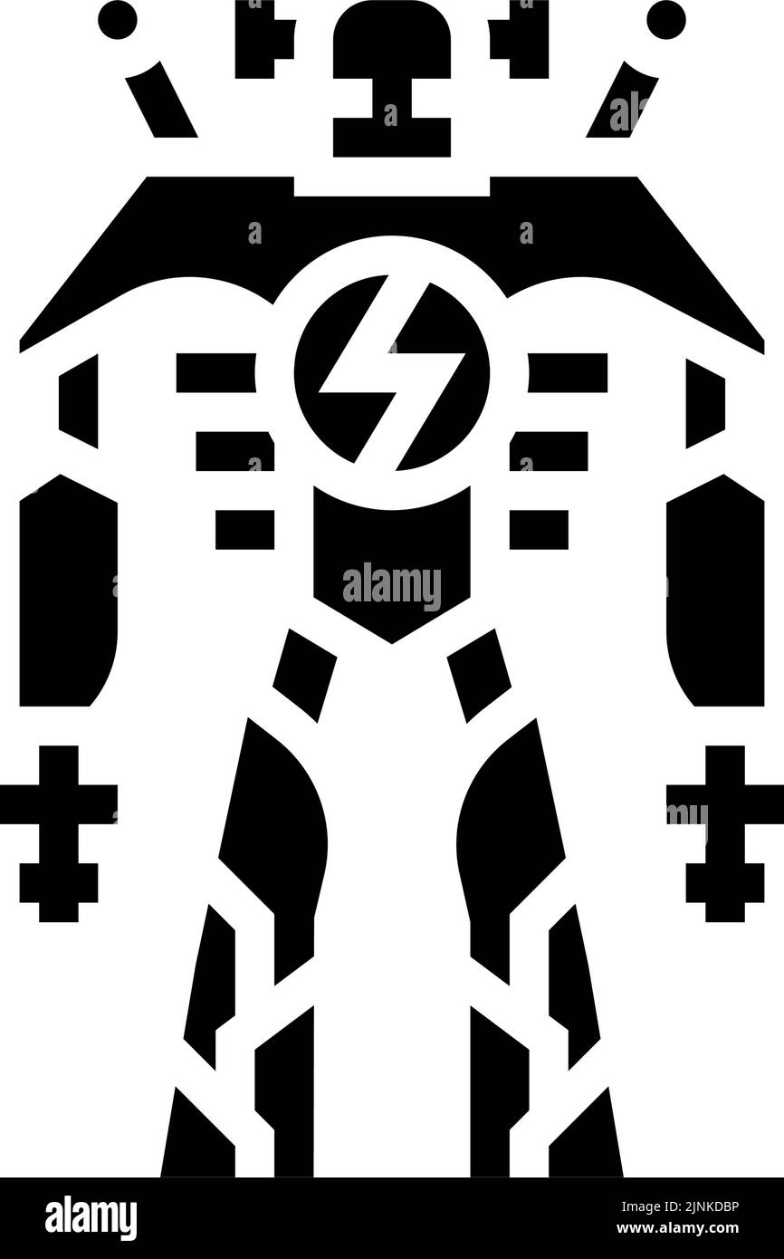 electric monster glyph icon vector illustration Stock Vector Image ...