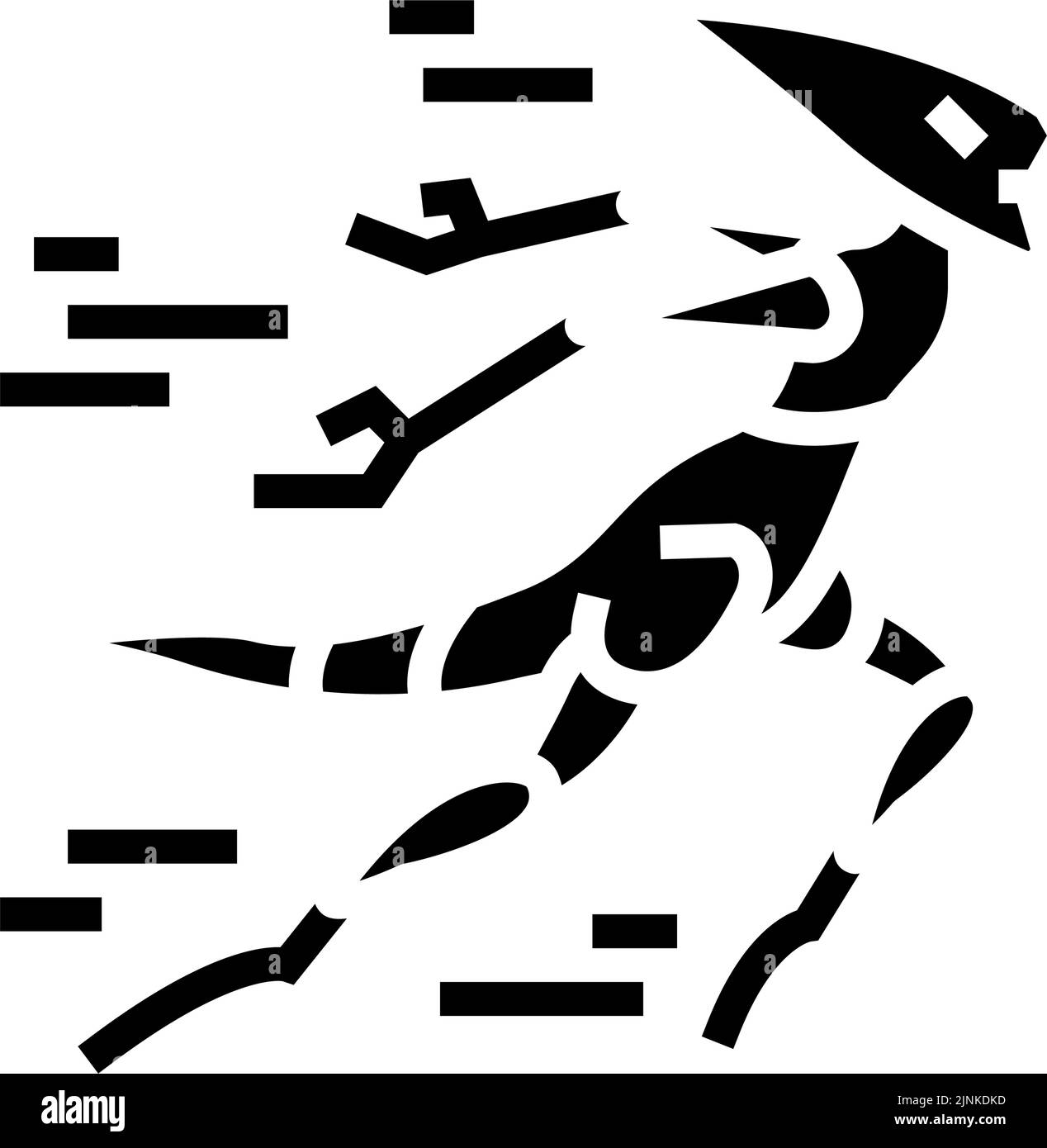 running monster glyph icon vector illustration Stock Vector Image & Art ...