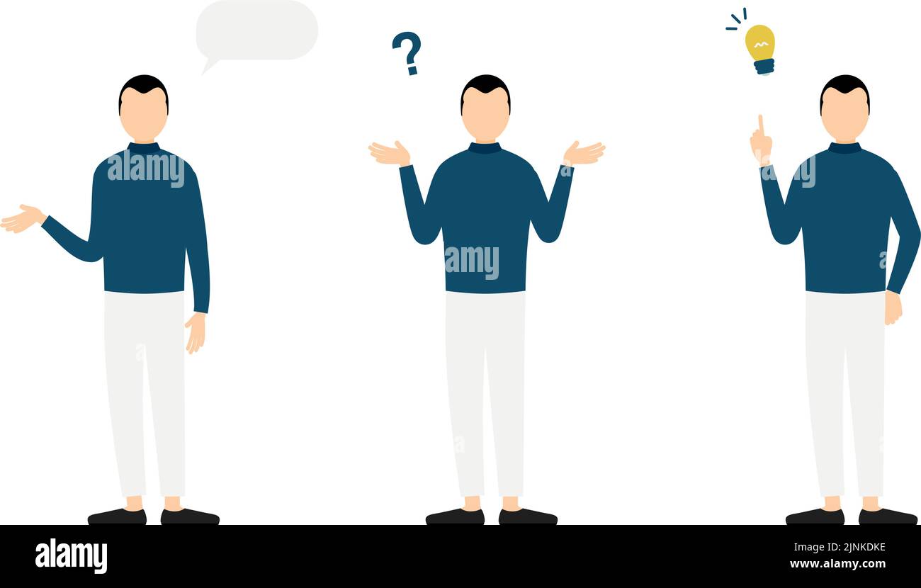 Person pose set Speaking / questioning / solving Stock Vector Image ...