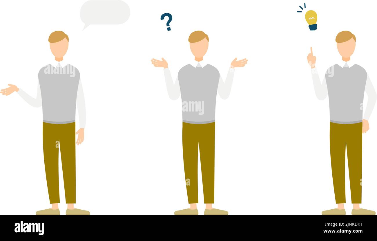 Person pose set Speaking / questioning / solving Stock Vector Image ...