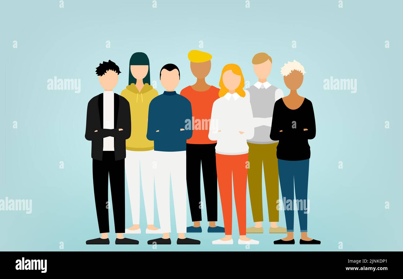 Multinational people gathering with their arms crossed Stock Vector ...